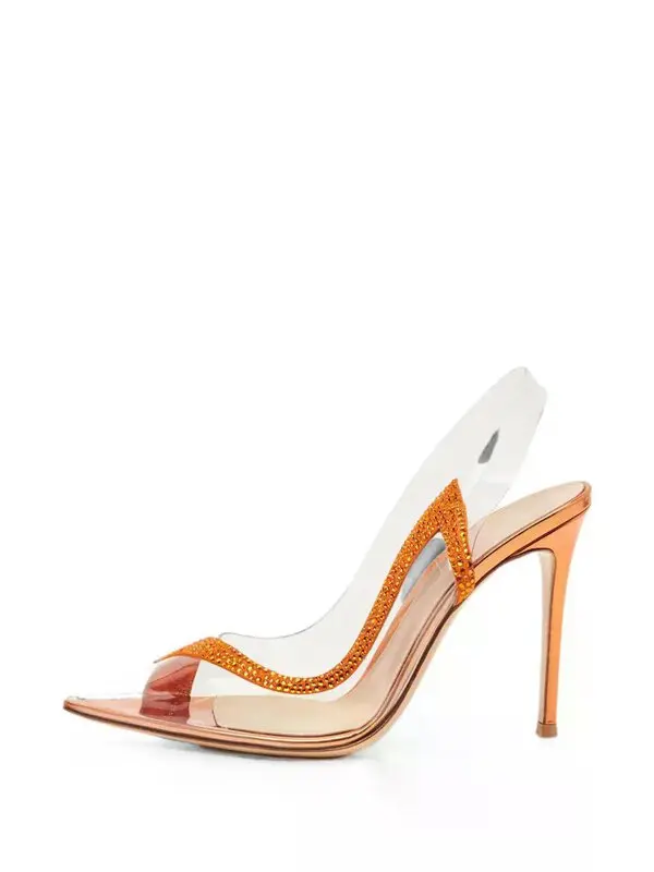 GIANVITO ROSSI Hortensia Crystal-embellished Slingback Pumps - White