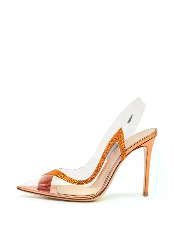 GIANVITO ROSSI Hortensia Crystal-embellished Slingback Pumps - White