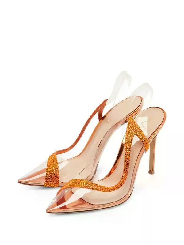GIANVITO ROSSI Hortensia Crystal-embellished Slingback Pumps - White