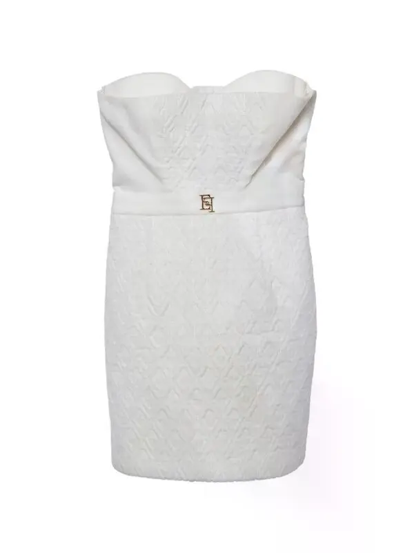 Elisabetta Franchi Strapless Quilted Mini Dress - White