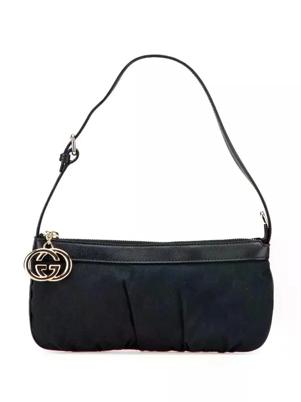 Gucci Gg Canvas Interlocking G Shoulder Bag - Black