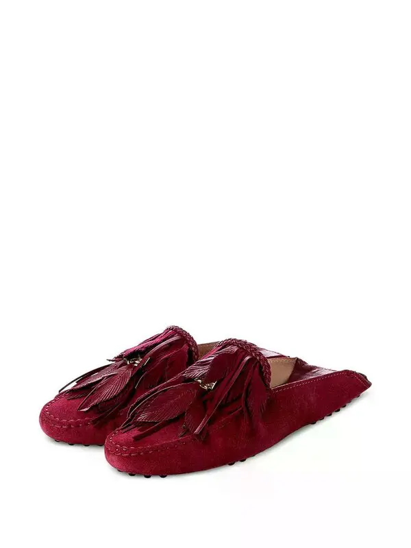TOD'S Gommini Flat Mules With Fringe Detailing