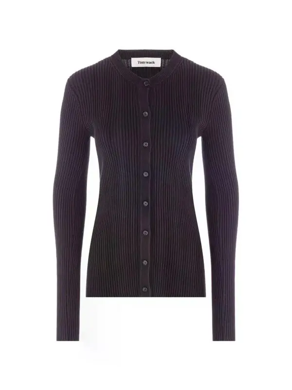 TONYWACK Ribbed Knit Cardigan - Black