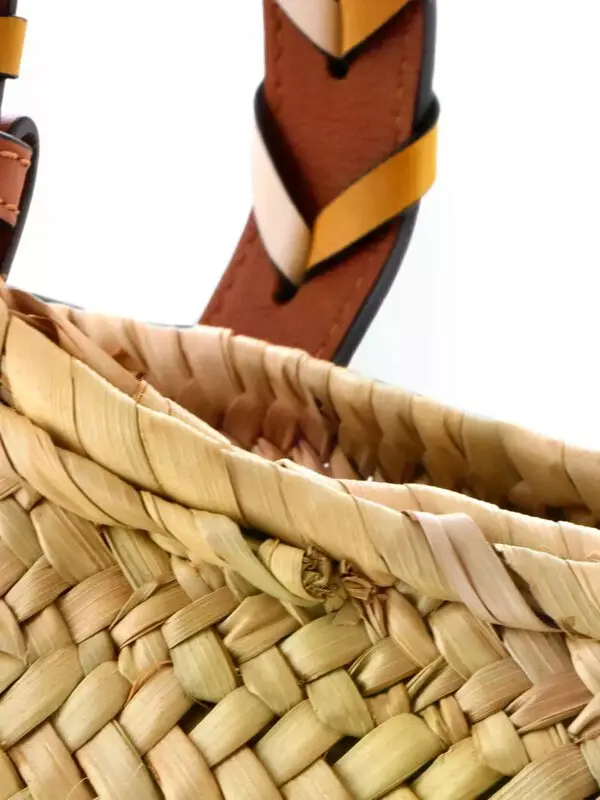 Loewe Braided Handle Basket Raffia Medium Tote Bag