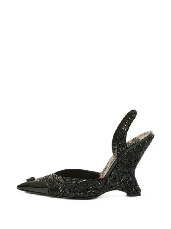 Philipp Plein Crystal-embellished Slingback Pumps - Black