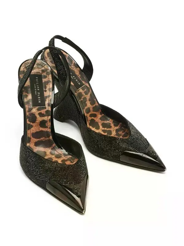 Philipp Plein Crystal-embellished Slingback Pumps