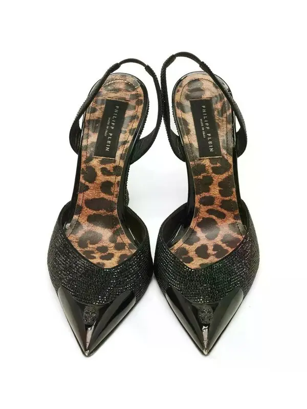Philipp Plein Crystal-embellished Slingback Pumps