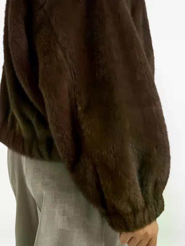 Max Mara Faux Fur High Neck Jacket