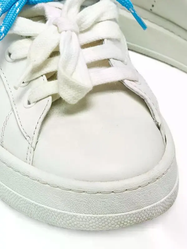 Miu Miu Double Lace Up Leather Sneakers