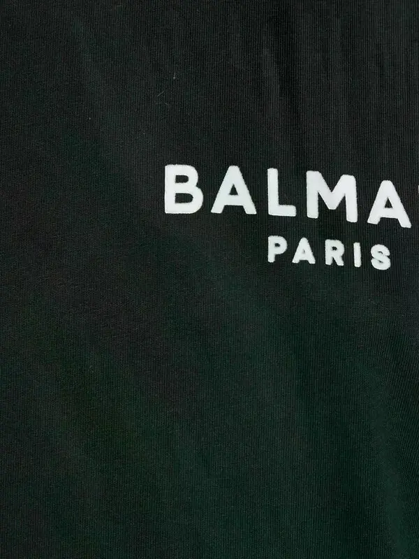 Balmain Logo Print Cropped T-shirt