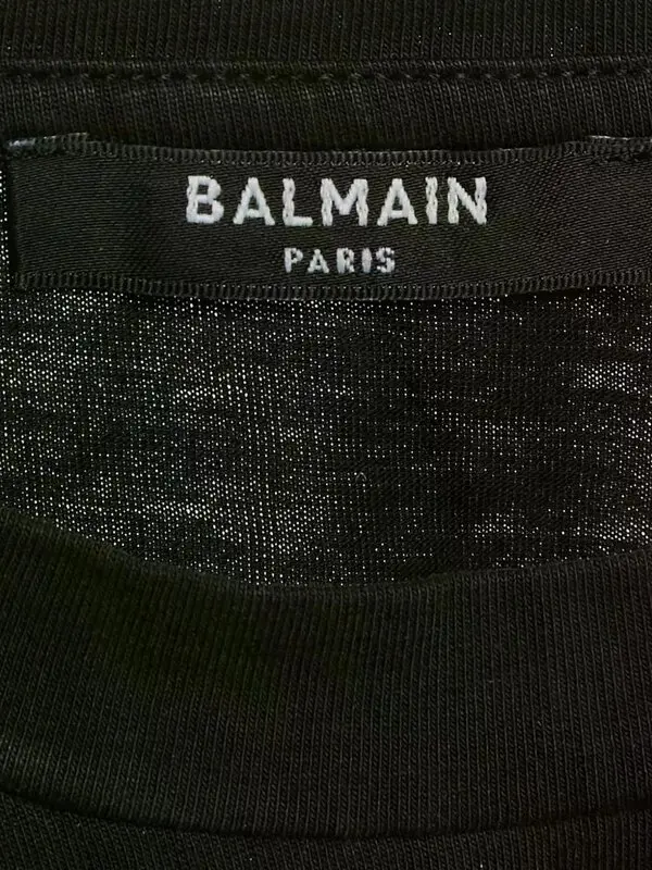 Balmain Logo Print Cropped T-shirt