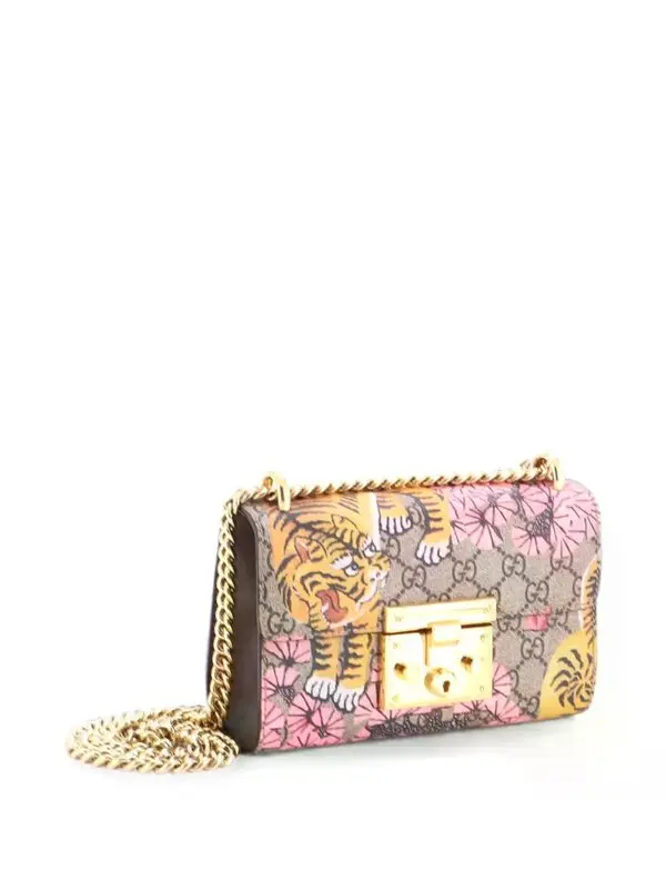 Gucci Padlock Bengal Print Gg Coated Canvas Small Shoulder Bag