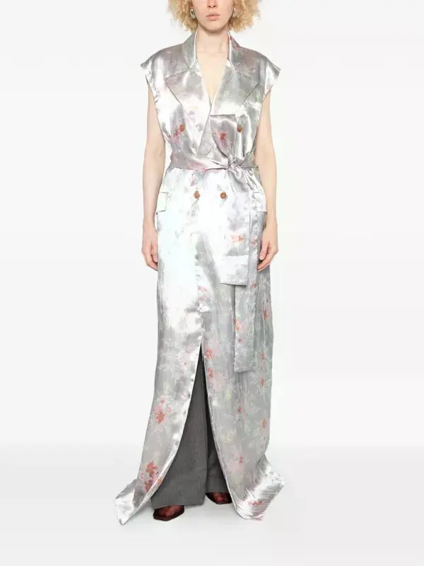 BARBARA BOLOGNA Floral Pattern Coat - Grey