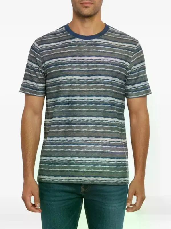 Giorgio Armani Striped Knit T-shirt - Grey