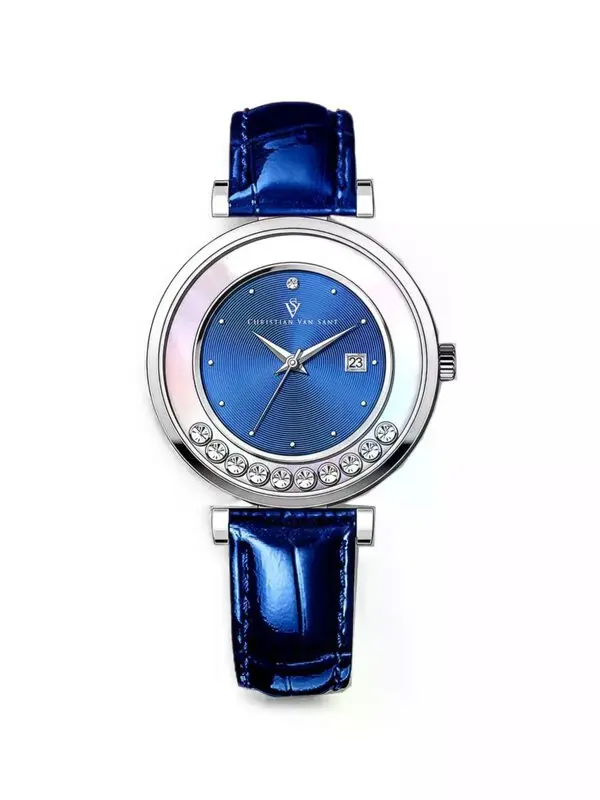 CHRISTIAN VAN SANT Bria 40mm Watch With Crystal Embellishments - Blue