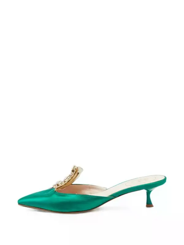 ROGER VIVIER Crystal-embellished Mules - Green