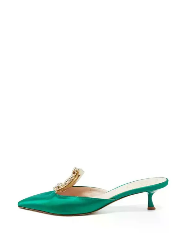 ROGER VIVIER Crystal-embellished Mules - Green
