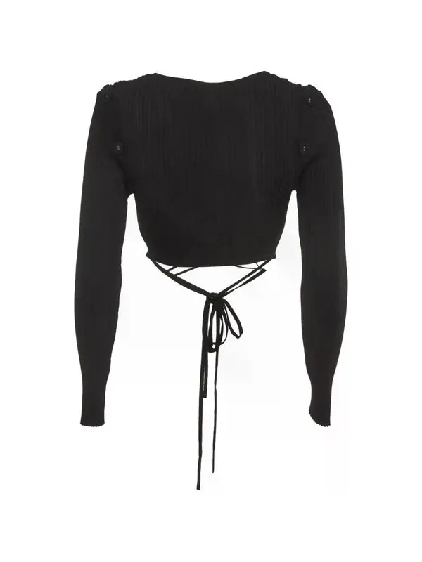 Christopher Esber Rib-knit Tie-up Crop Top