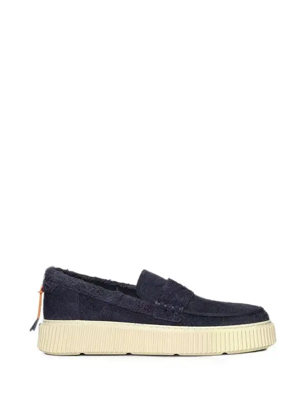 BARACUTA Textured Platform Loafers - Blue