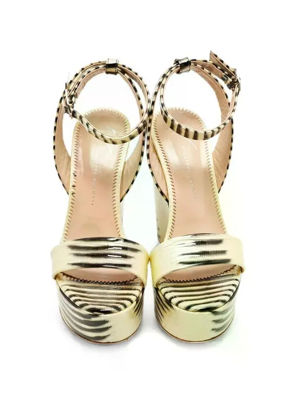 GIUSEPPE ZANOTTI Patent Leather Wedge Sandals