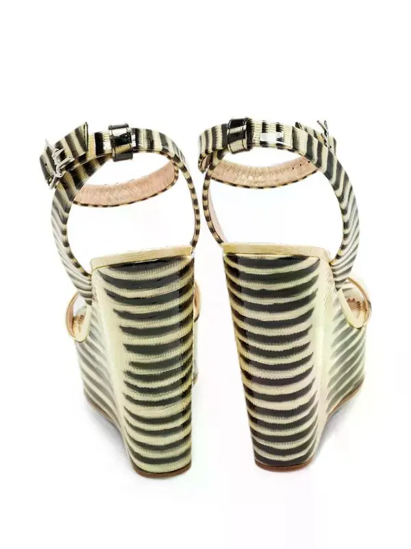 GIUSEPPE ZANOTTI Patent Leather Wedge Sandals