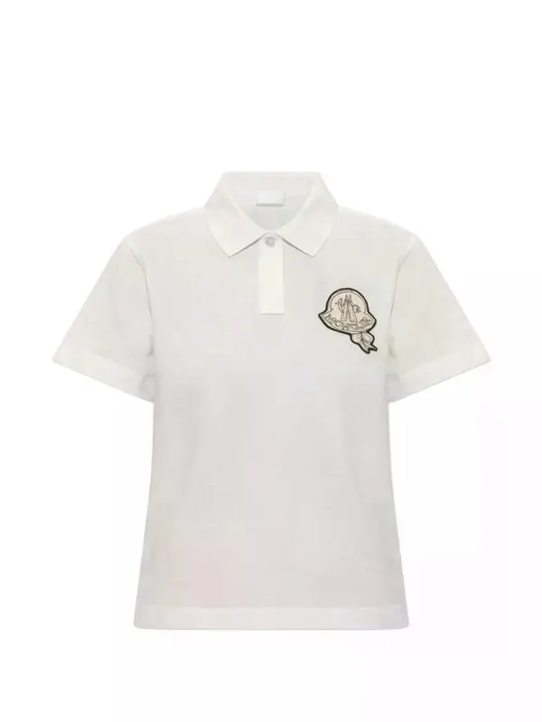 Moncler Logo Patch Piqué Polo Shirt - Neutrals