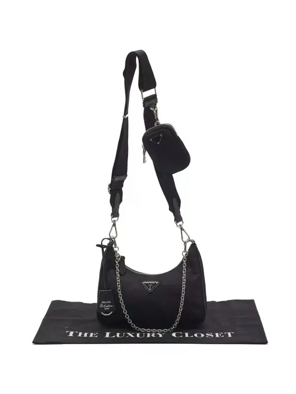 Prada Re-edition 2005 Chain Shoulder Bag - Black