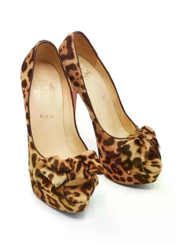 CHRISTIAN LOUBOUTIN Leopard-print Bow Pumps - Neutrals