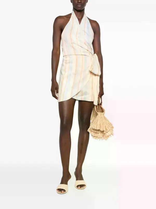 SIR. Pernille Wrap Mini Dress - Neutrals