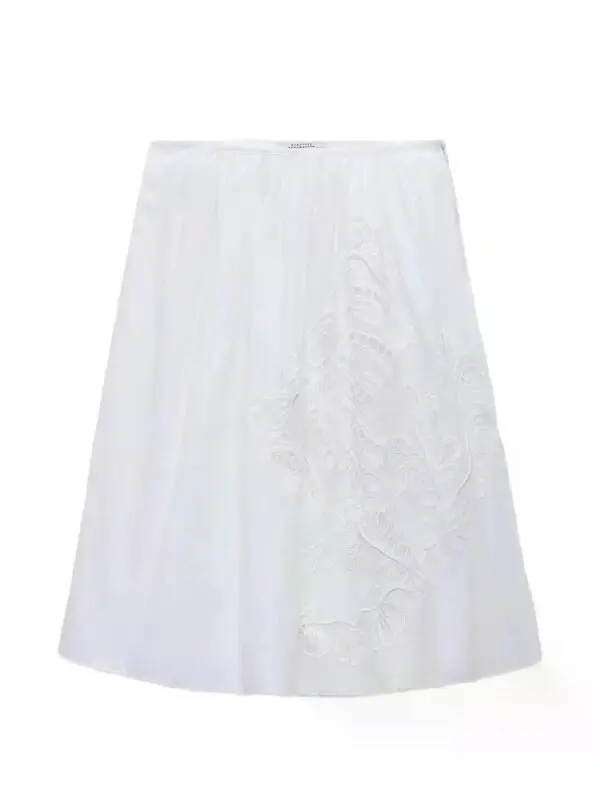 Dorothee Schumacher Embroidered Midi Skirt - White