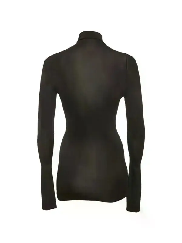Off-White Logo Print Turtleneck Top - Black