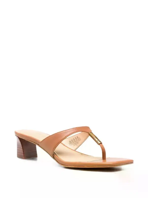 Guess Logo-plaque Thong-strap Heeled Sandals