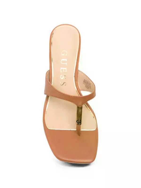 Guess Logo-plaque Thong-strap Heeled Sandals