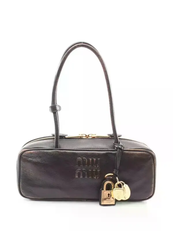 Miu Miu Beau Logo-embossed Shoulder Bag - Brown