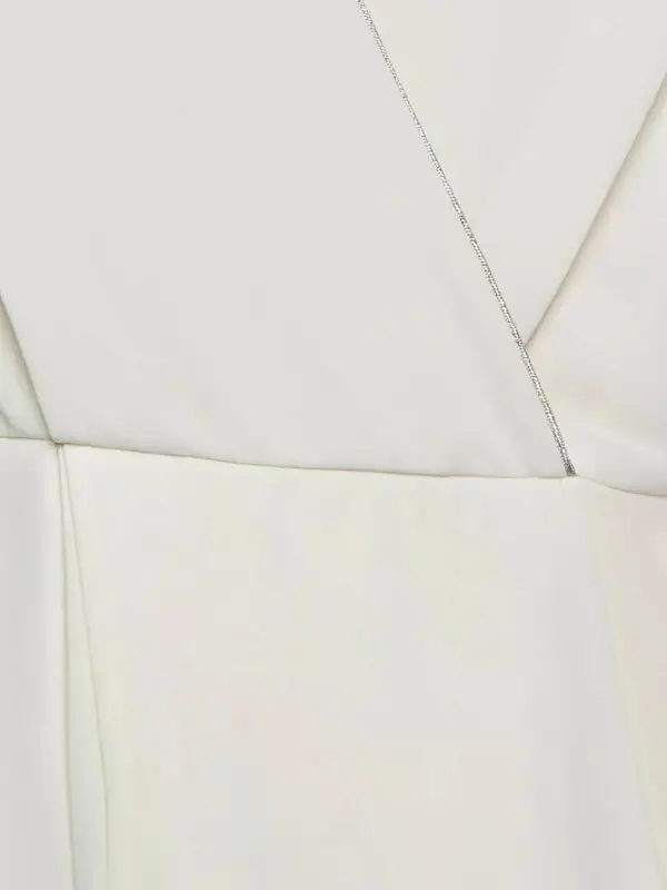 Max Mara Cream Beige Draped Crepe V-neck Sleeveless Top