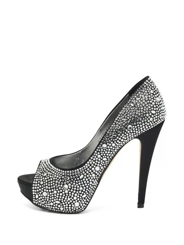 GINA Crystal-embellished Peep-toe Pumps