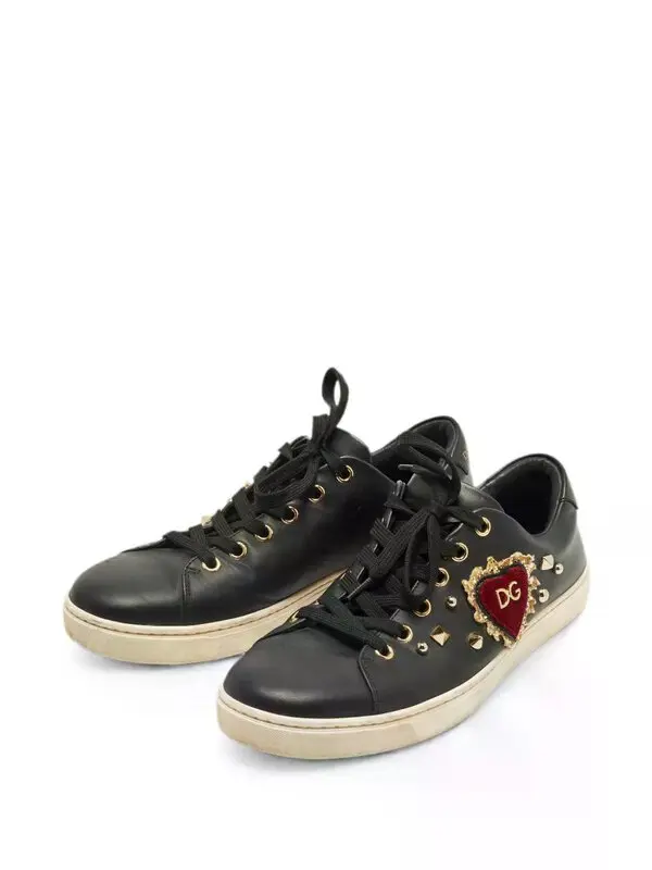 Dolce & Gabbana Heart Studded Sneakers - Black