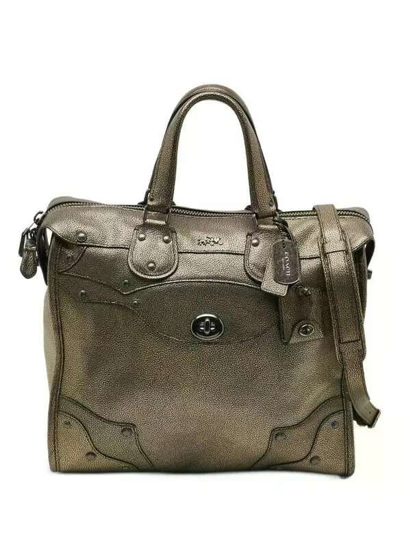 COACH Mini Ryder 33 Leather Tote Bag - Gold