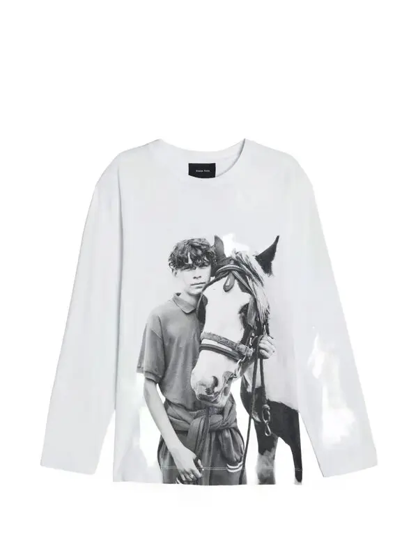Simone Rocha Graphic Print Long Sleeve T-shirt - White