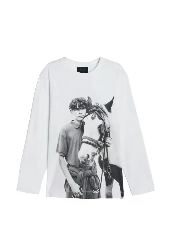 Simone Rocha Graphic Print Long Sleeve T-shirt - White