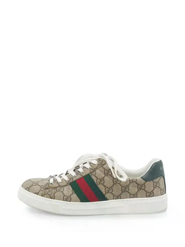 Gucci Ace Sneakers With Web Stripe Detail - Brown