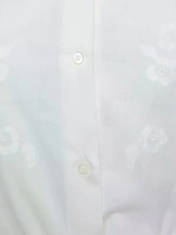 Miu Miu White Cotton Floral Embroidered Belted Maxi Dress