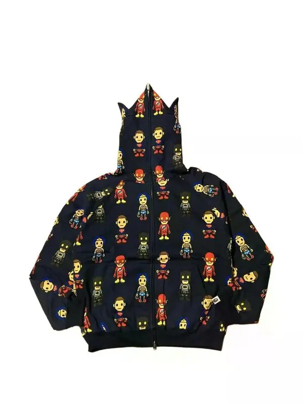 A BATHING APE X Dc Comics Graphic Print Zip-up Hoodie - Blue