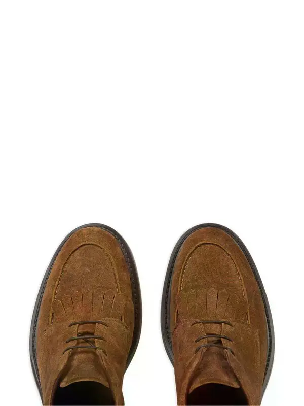 Etro Suede Lace-up Loafers With Arnica Motif