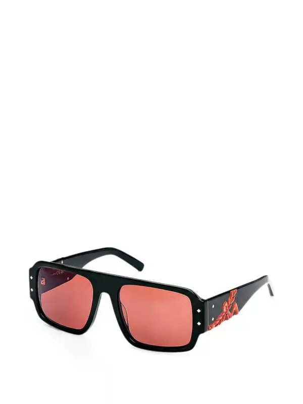 Mcm Square Frame Sunglasses With Logo Detail - Green