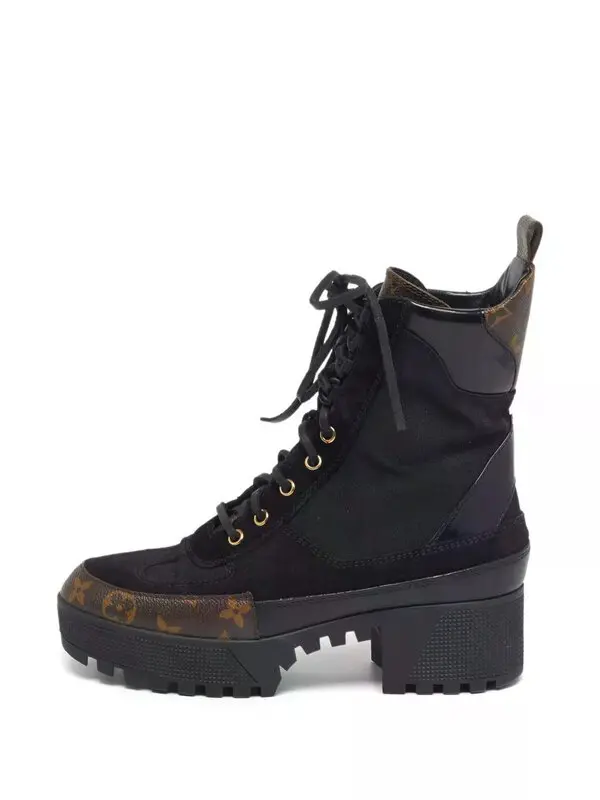 LOUIS VUITTON Laureate Monogram Ankle Boots - Black