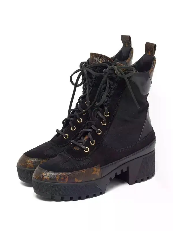 LOUIS VUITTON Laureate Monogram Ankle Boots