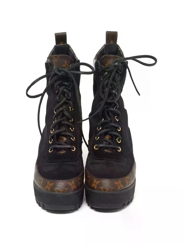 LOUIS VUITTON Laureate Monogram Ankle Boots