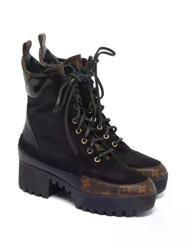 LOUIS VUITTON Laureate Monogram Ankle Boots