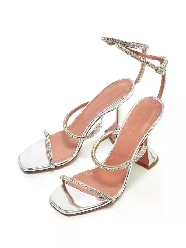 Amina Muaddi Gilda Crystal-embellished Sandals - Silver